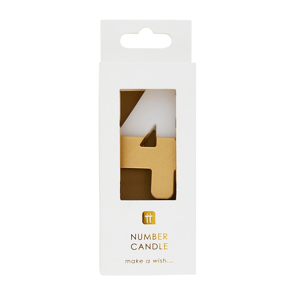 White & Gold Number Candle - 4 – HertfordCakeCo