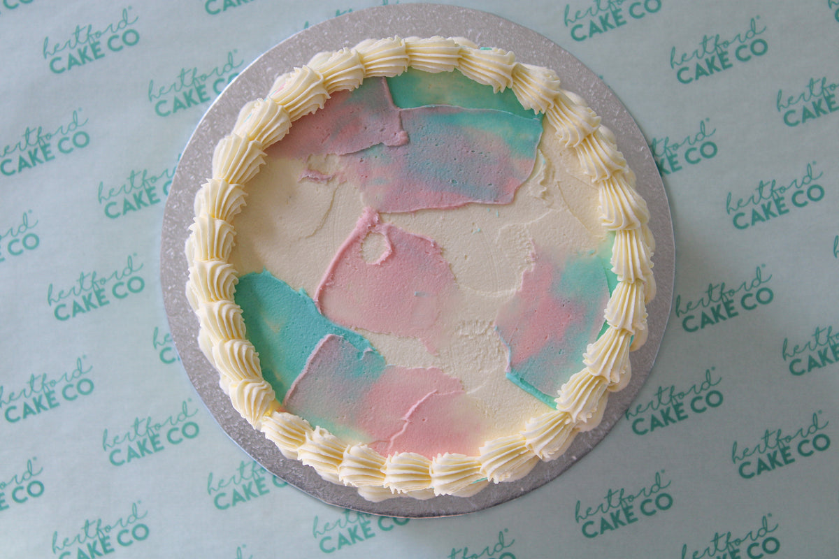 Classic Pastel Gender Reveal Celebration Cake – HertfordCakeCo